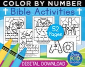 Bible Preschooler Printable Color by Number Christian - Etsy