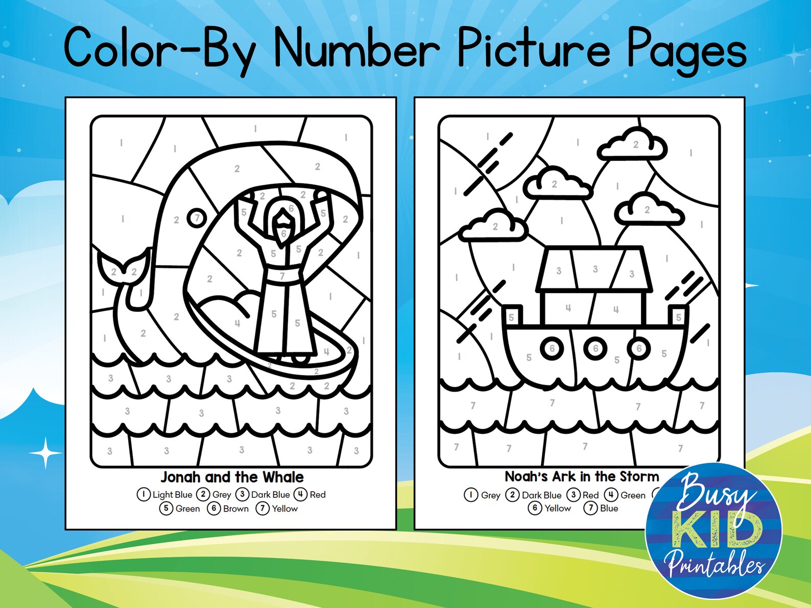 Bible Preschooler Printable - Color by Number - Christian Activity ...