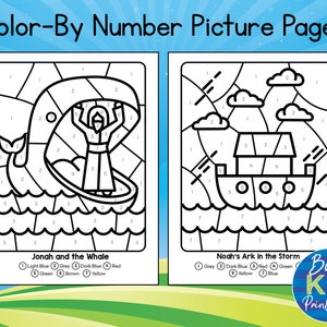 Bible Preschooler Printable - Color by Number - Christian Activity ...