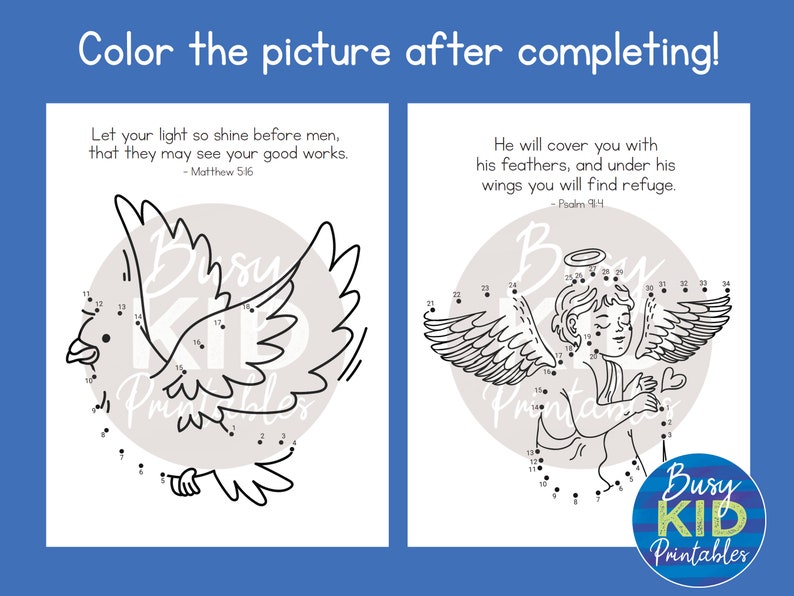 Easy Dot to Dot Printable - Bible and Nature - Christian Activity Pages ...