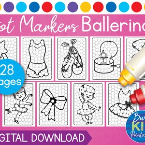 Ballerina Dot Marker Printable Cute Dab a Dot Ballet Coloring Pages for ...