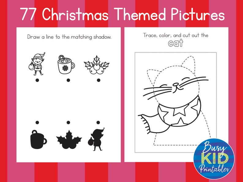 Christmas Preschooler Printable - Tracing Cutting Shapes Lines ...