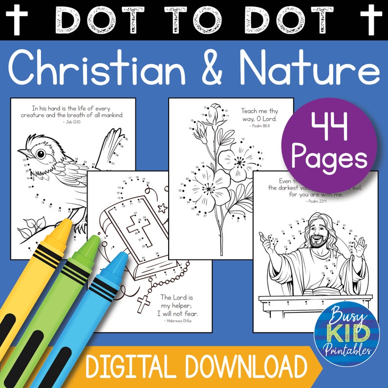 Easy Dot to Dot Printable - Bible and Nature - Christian Activity Pages ...