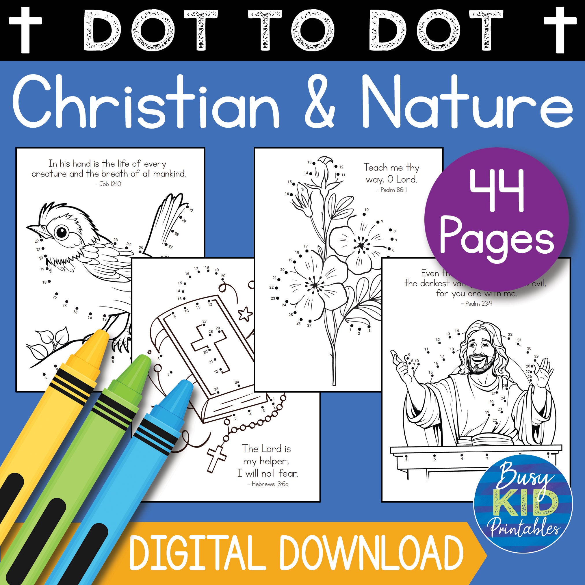 Easy Dot to Dot Printable - Bible and Nature - Christian Activity Pages ...