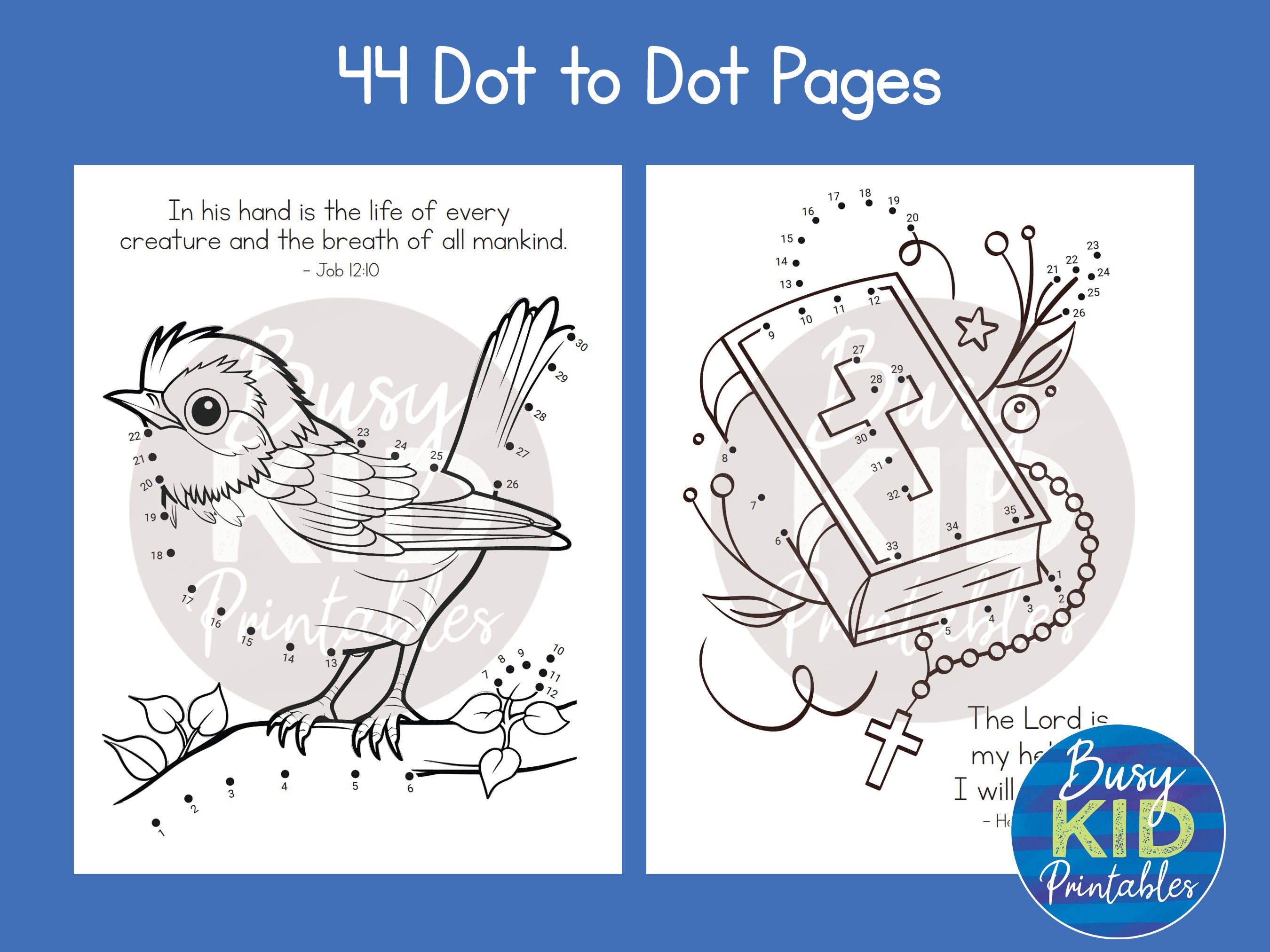 Easy Dot to Dot Printable - Bible and Nature - Christian Activity Pages ...