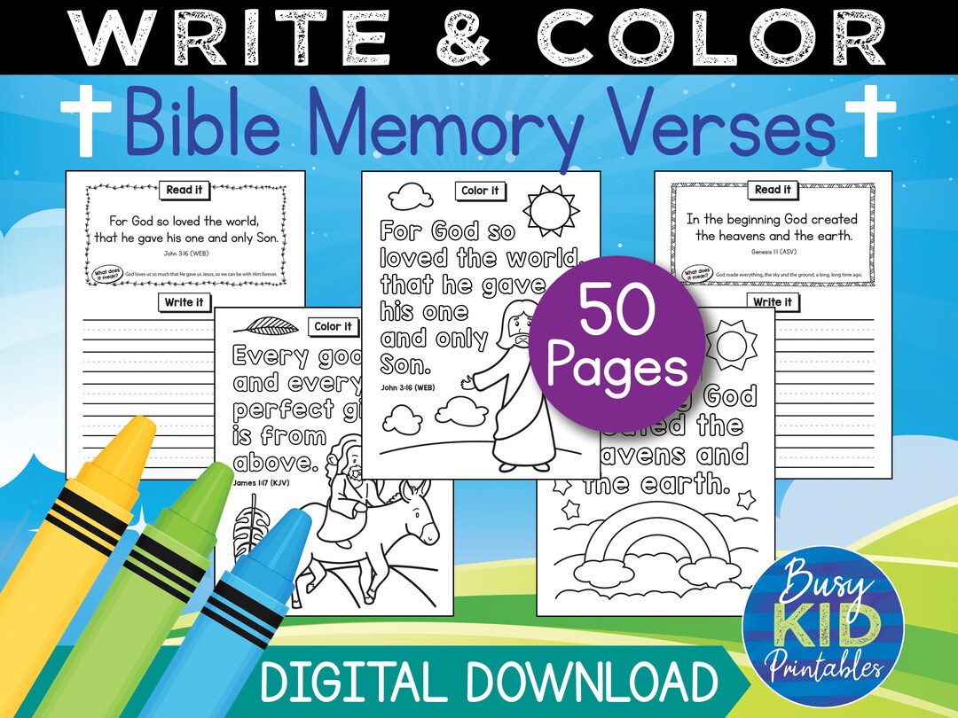 Bible Memory Verses Printable Handwriting and Coloring Christian ...