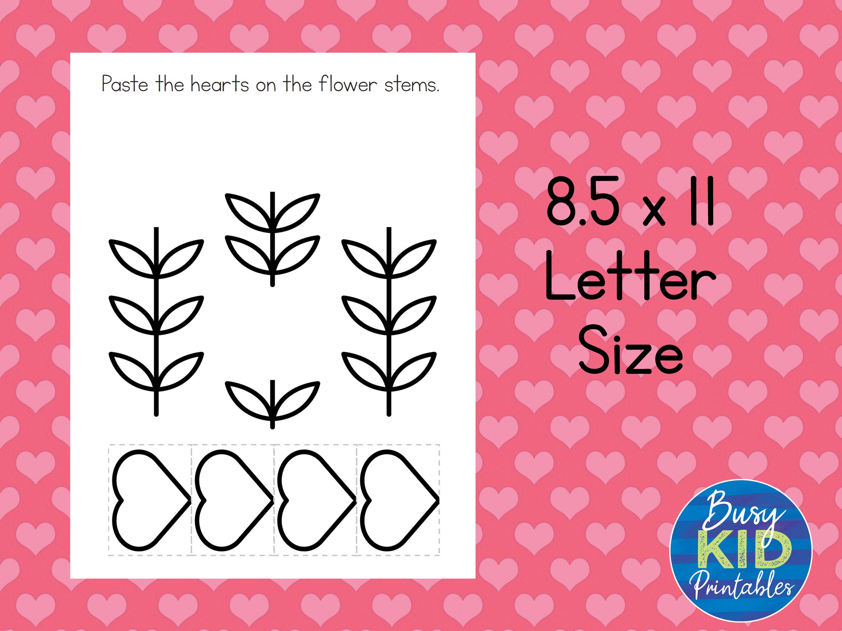 Valentine's Day Preschooler Printable - Tracing Cutting Shapes Lines ...