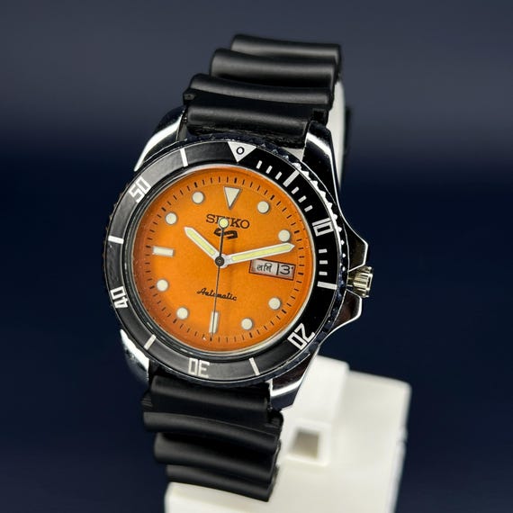 Vintage Seiko Automatic Watch Orange dial, day-date, … - Gem
