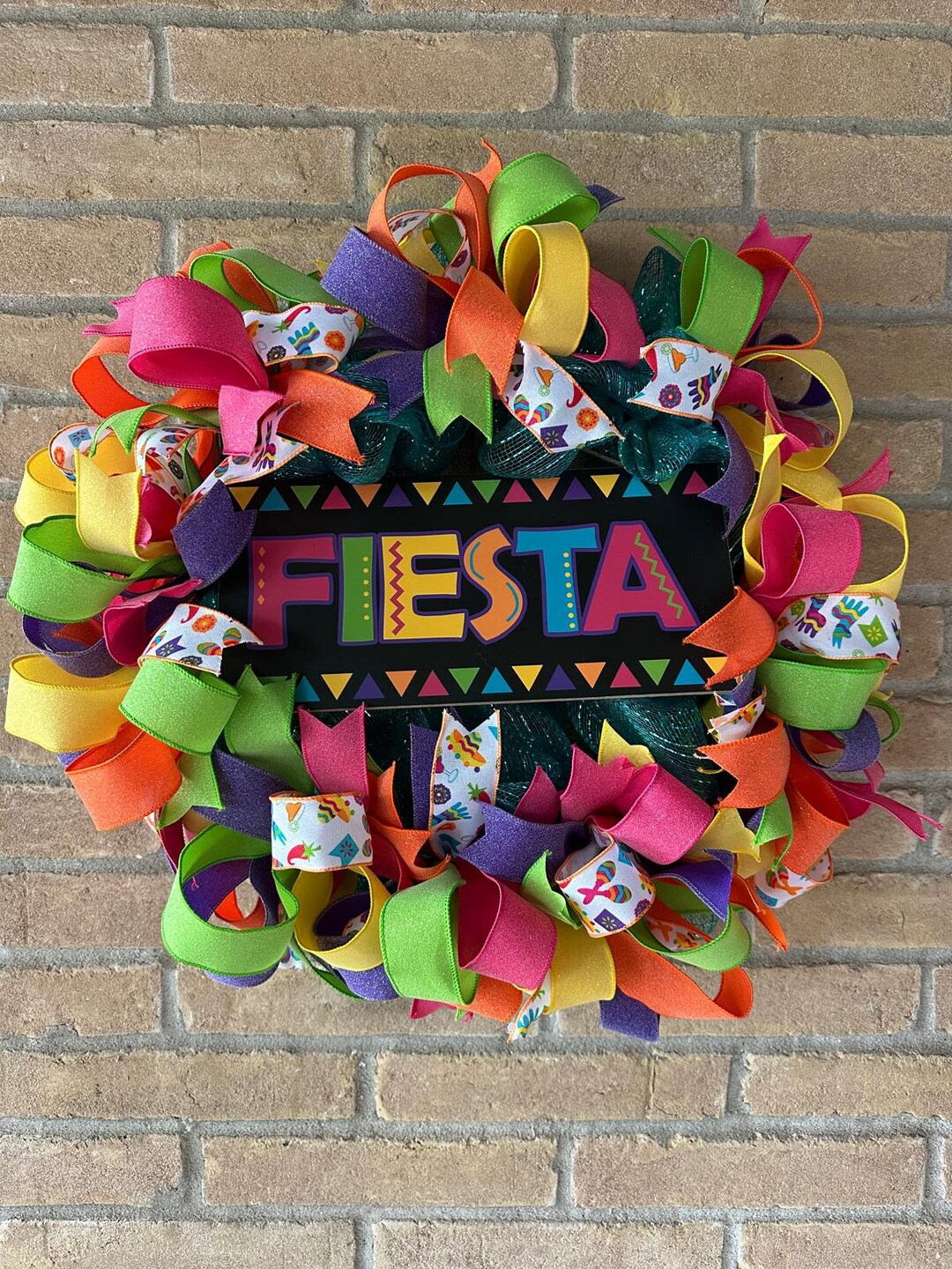 Mexican Fiesta Ribbon Wreath, Fiesta Themed Party - Etsy