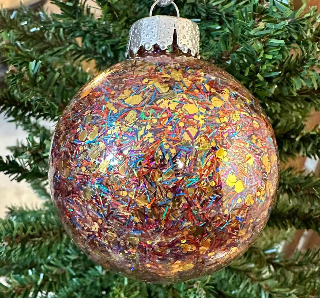 Glitter Fall Ornaments, Rustic Glitter Ornaments, Christmas Glitter ...