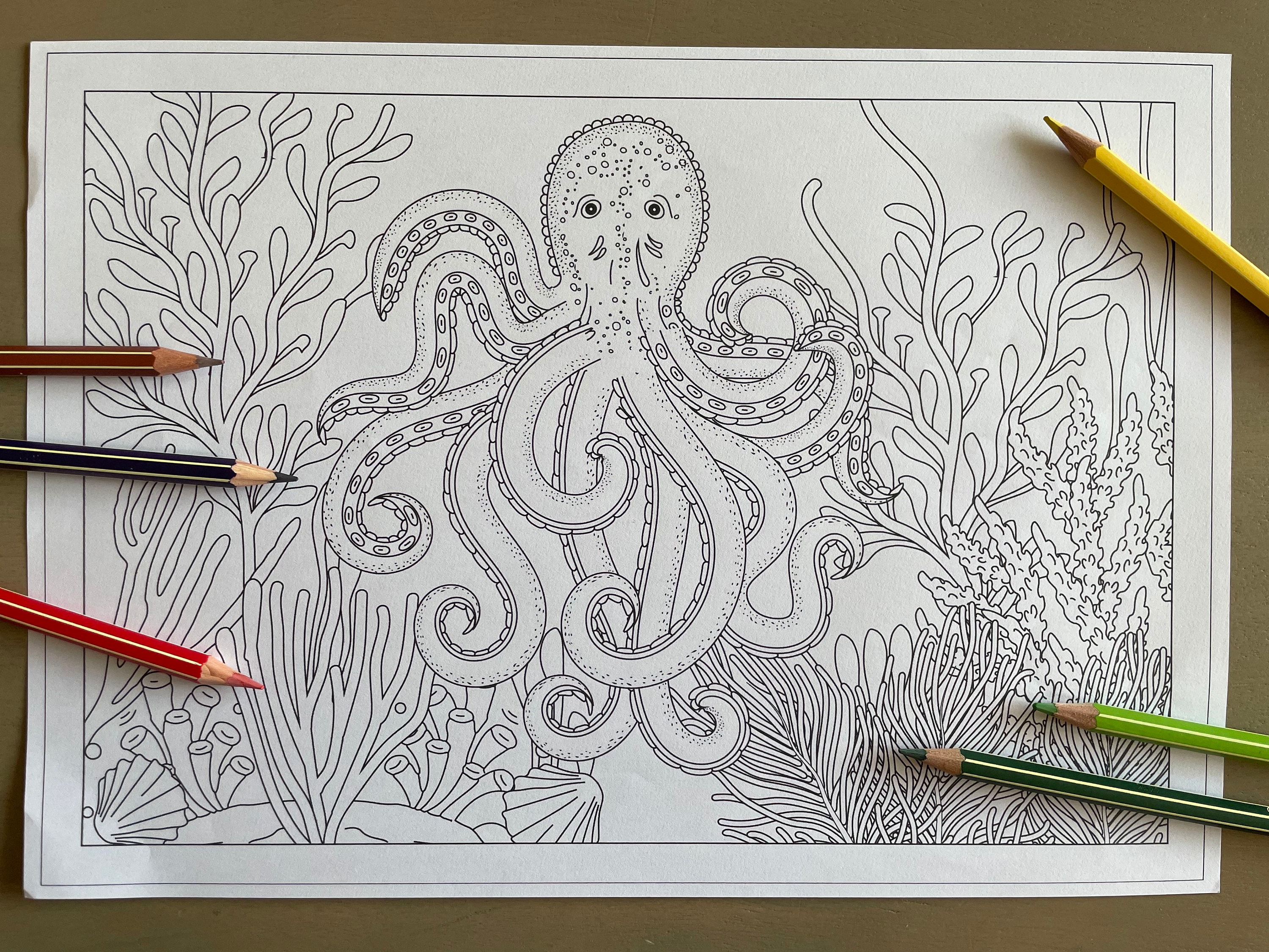 Coloring Page: Octopus | Instant Download | Unlimited Prints - Etsy