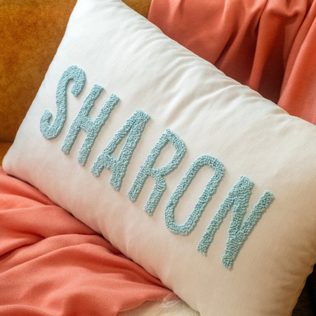 Personalized Baby Name Punch Needle Pillow Cover, Punch Needle Pillow ...