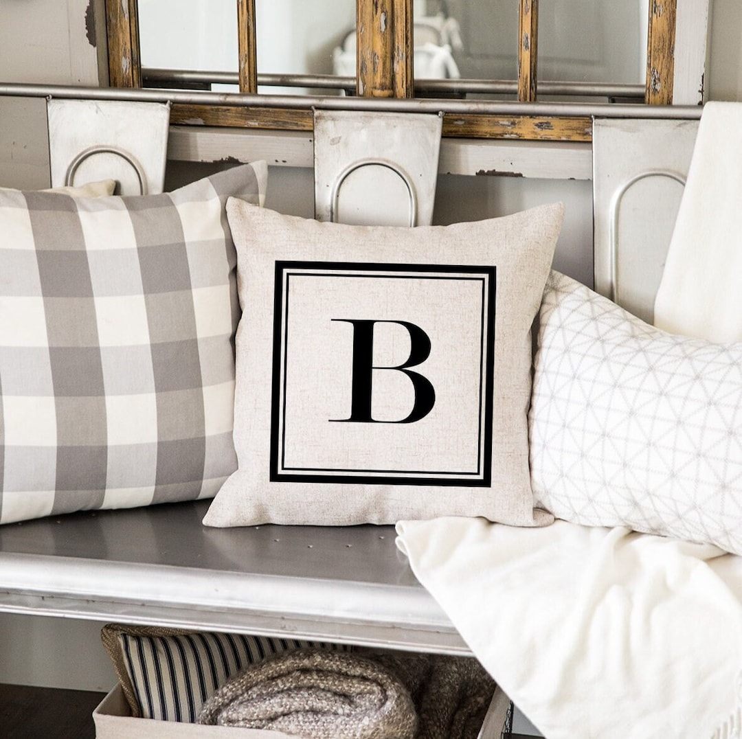 Custom Monogram Pillow Cover, Personalized Pillow, Custom Intial Pillow ...