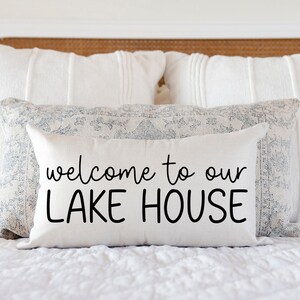Custom Lake House Pillow, Lake House Decor Pillow, Farmhouse Pillow ...