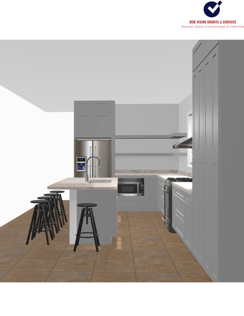 Kitchen Cabinet Layout, 3D Custom Kitchen Design, 2D Cabinet Layout ...