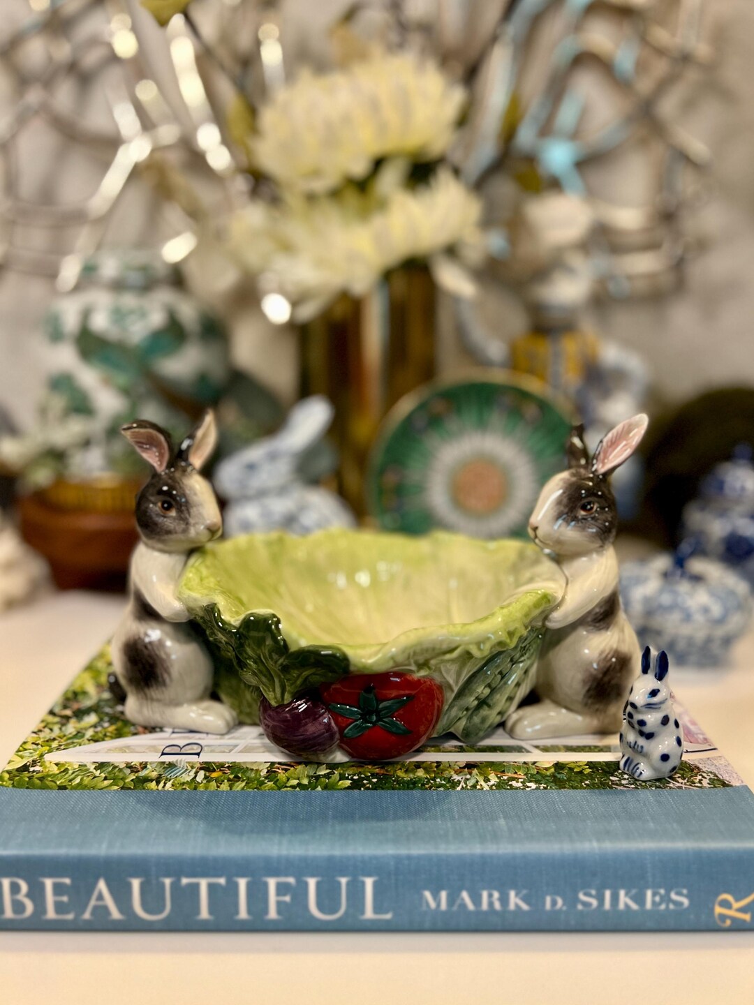 Fitz and Floyd Rabbits With Cabbage Leaf Bowl - Etsy