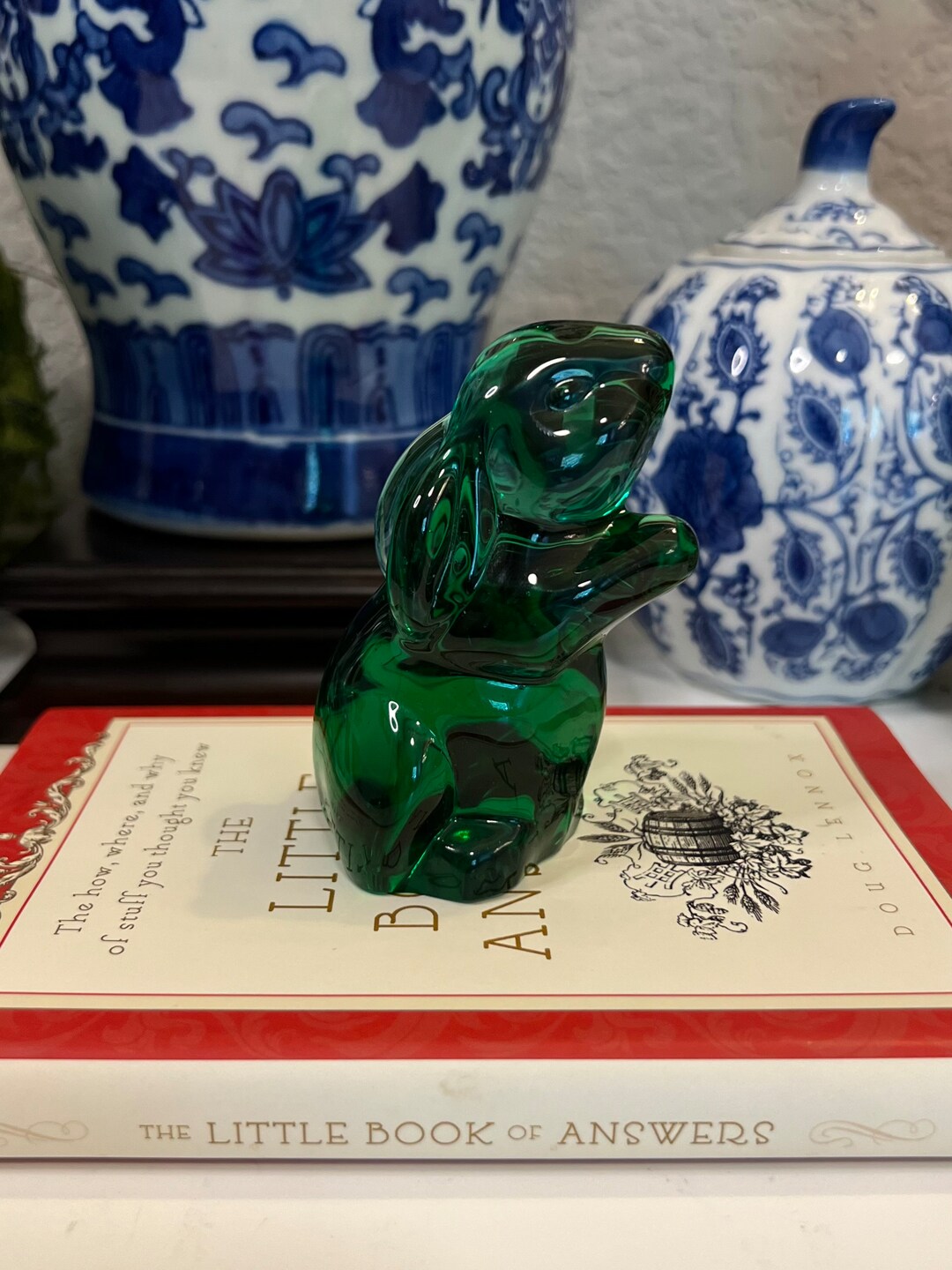 Vintage Emerald Green Glass Bunny Rabbit Figurine - Etsy