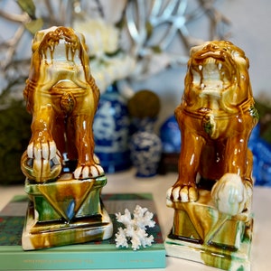 Vintage Foo Dog Lion Bookends - Etsy