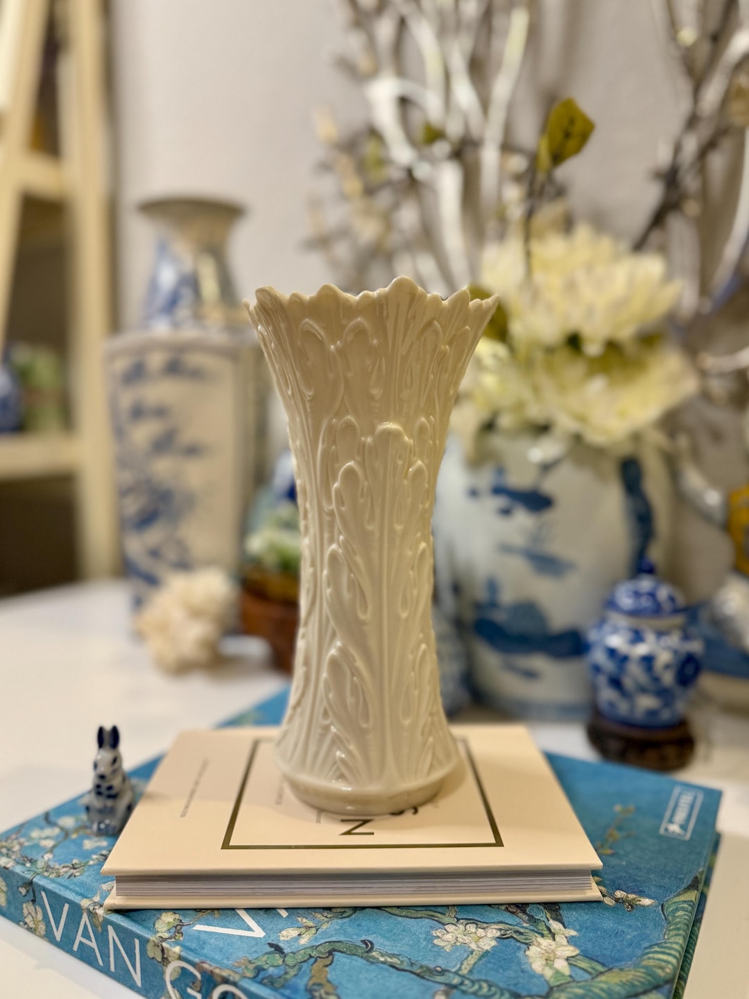 Lenox Ivory Woodland Collection Leaf Pattern Vase - Etsy