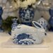 Vintage Blue and White Rabbit Lidded Trinket Dish - Etsy