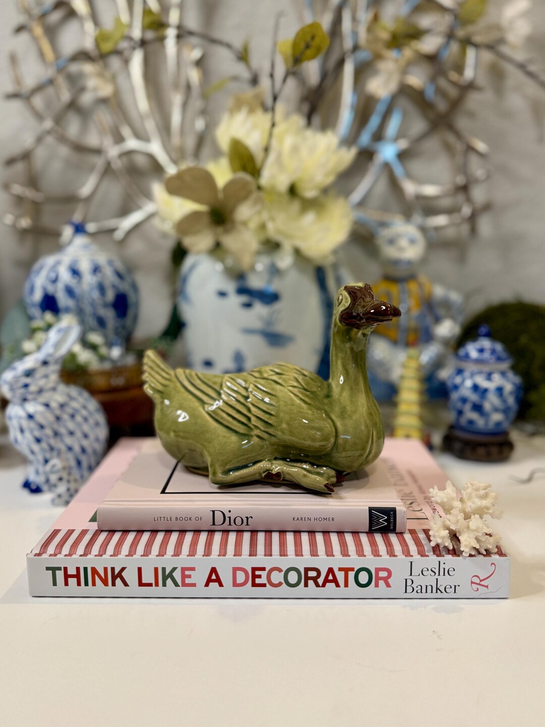 Celadon Pottery Duck Figurine - Etsy