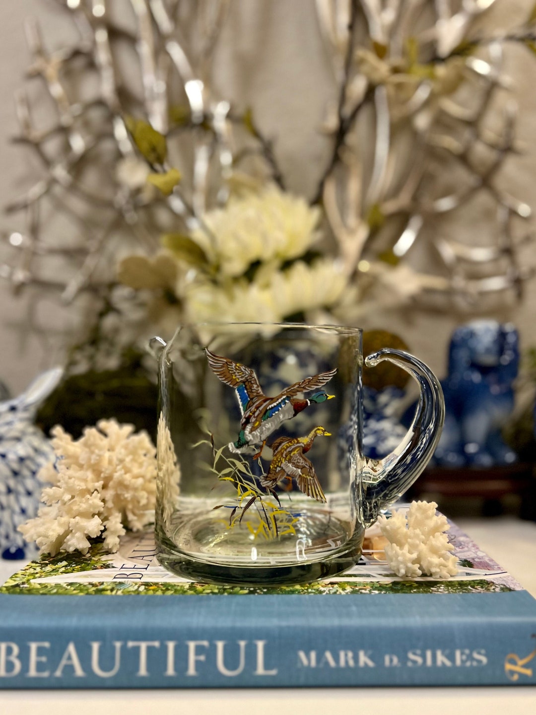 Vintage MCM Morgan Duck Themed Pitcher / Cocktail Mixing Glass ...