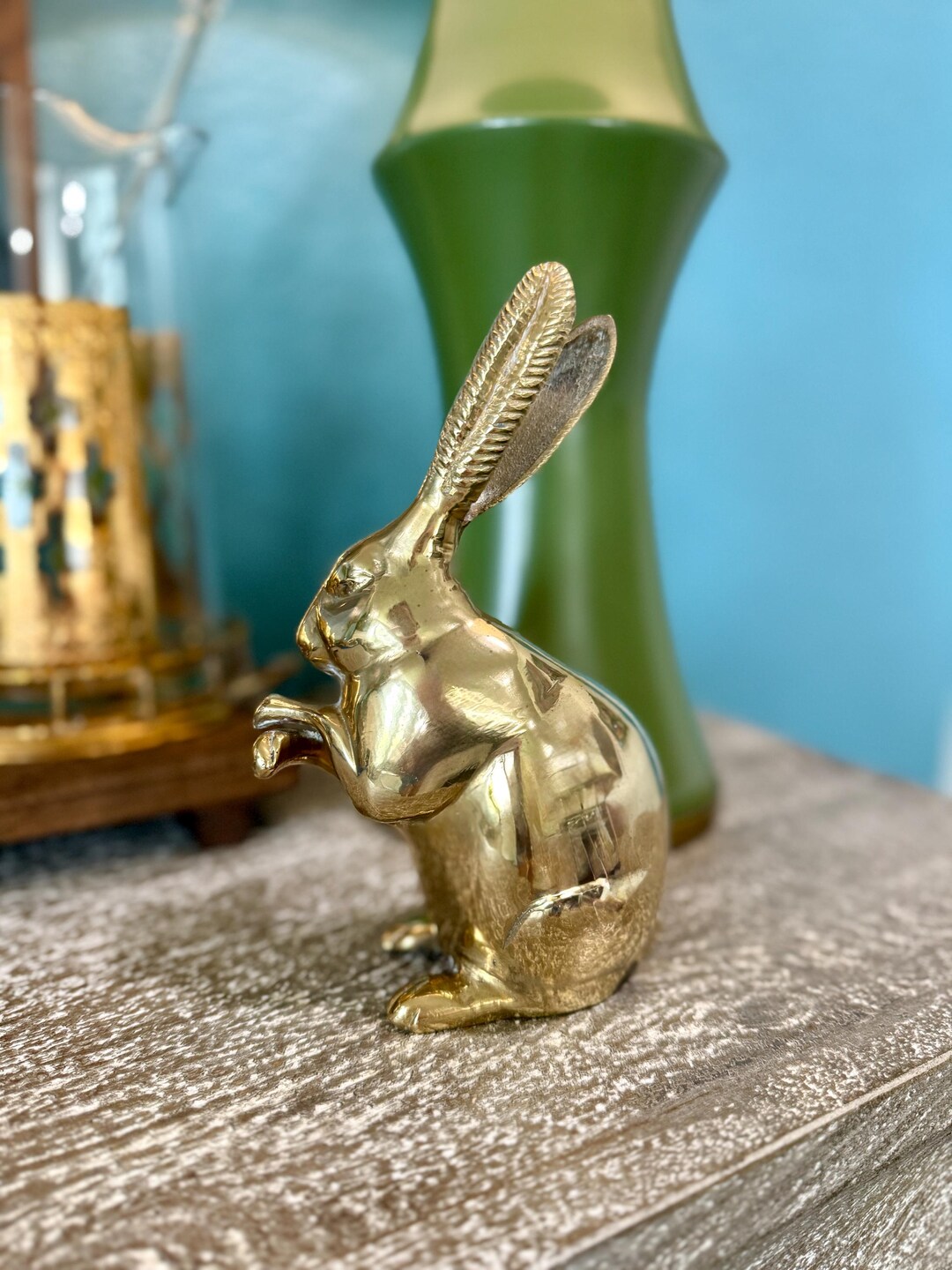 Standing Brass Rabbit - Etsy