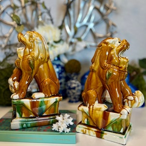 Vintage Foo Dog Lion Bookends - Etsy