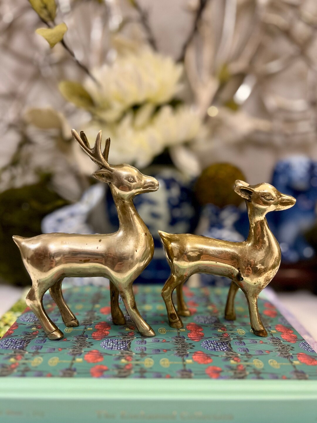 Vintage Buck and Doe Brass Deer - Etsy