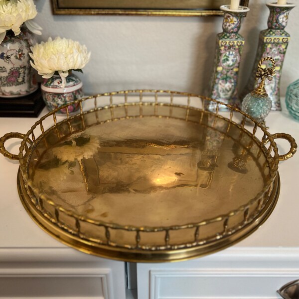 Round Brass Tray - Etsy