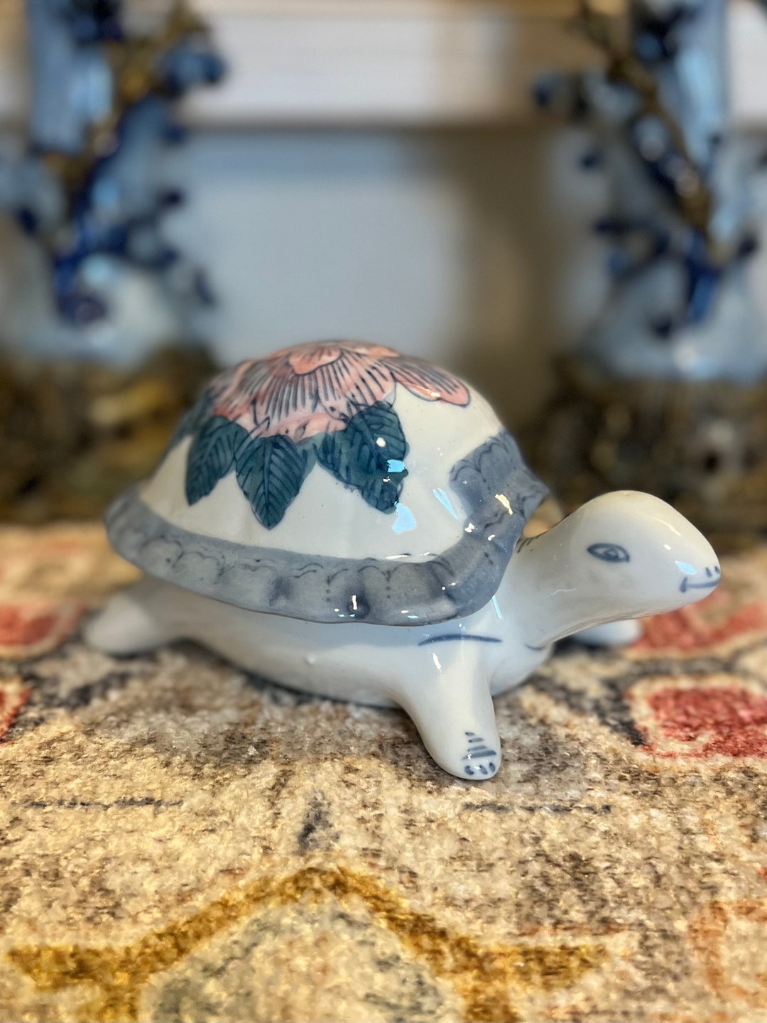 DISCOUNTED: Chinoiserie Vintage Turtle Trinket Box - Etsy