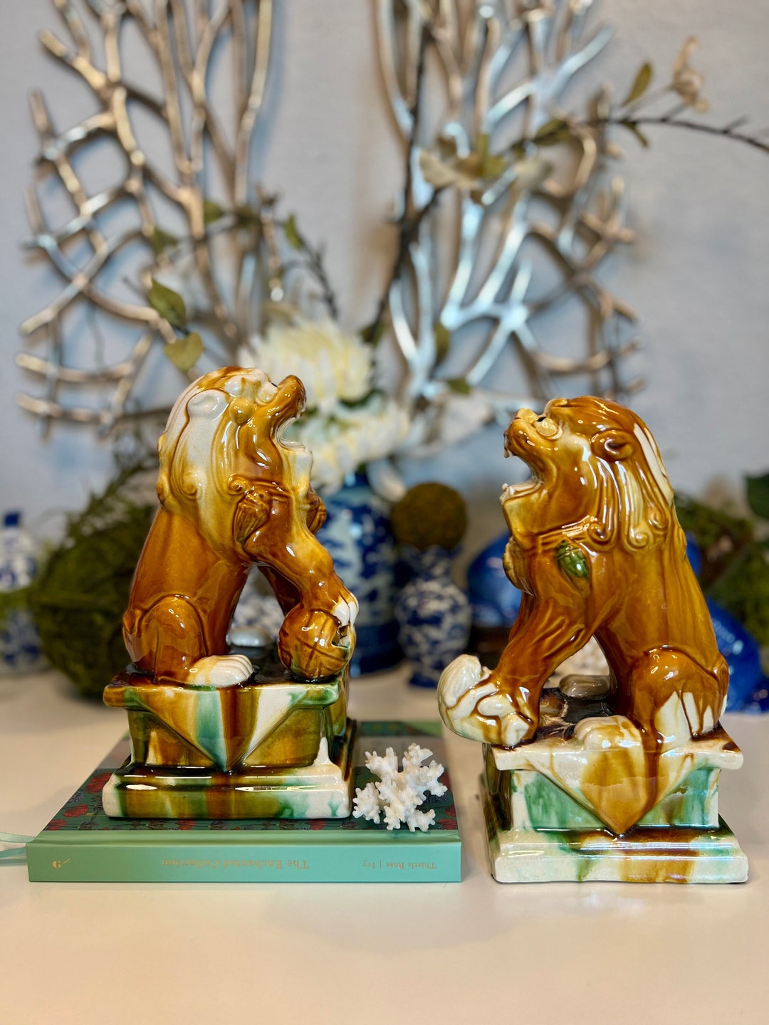 Vintage Foo Dog Lion Bookends - Etsy