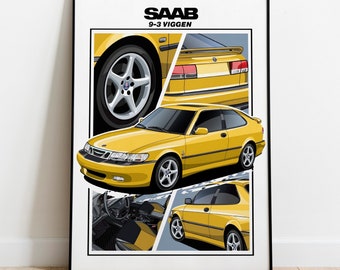 Saab Wall Poster - Etsy