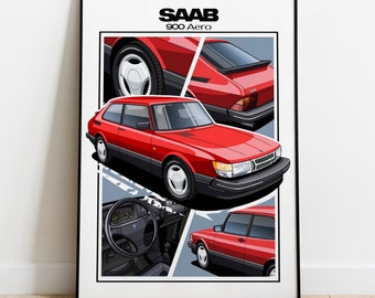 Saab 900 Aero Poster - Etsy