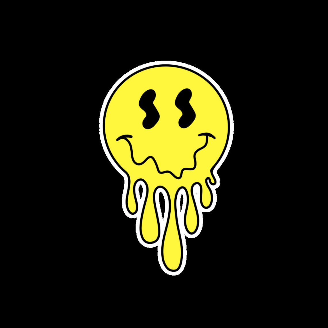 Yellow Smiley Drippy PNG - Etsy