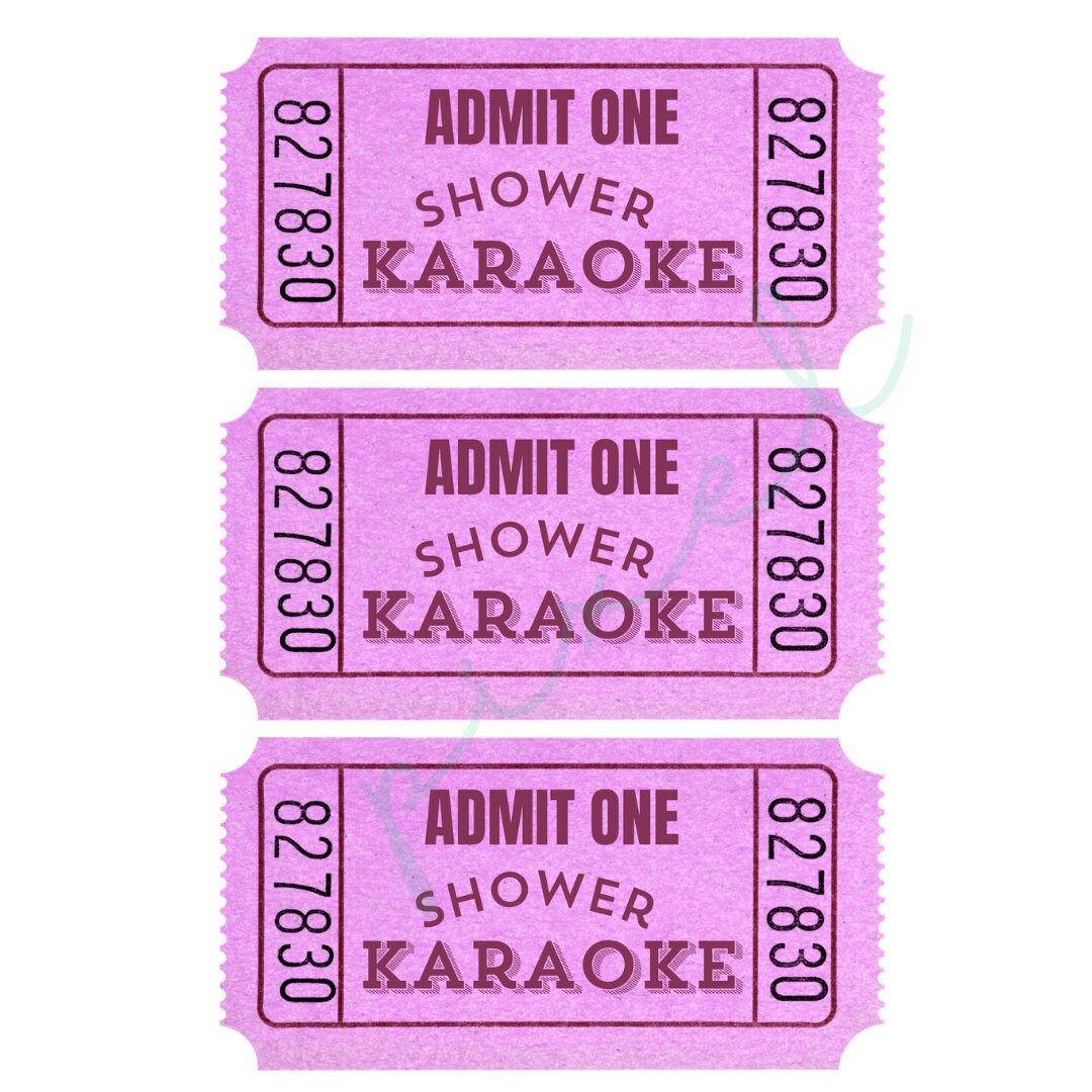 Shower Karaoke Ticket *digital Download 18 X 24 - Etsy