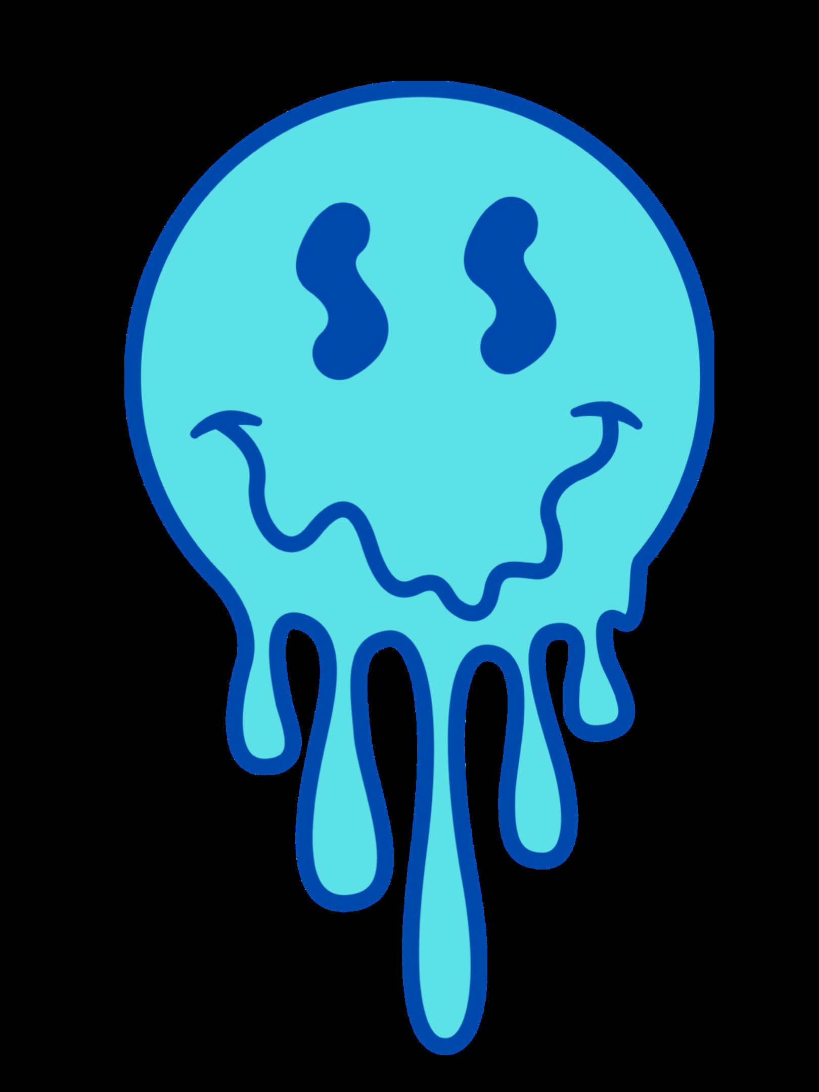 Drippy Blue Smile PNG - Etsy