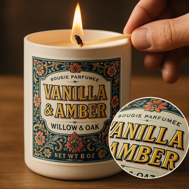 Custom Waterproof Raised Candle Labels – Embossed 3D Logo Stickers ...