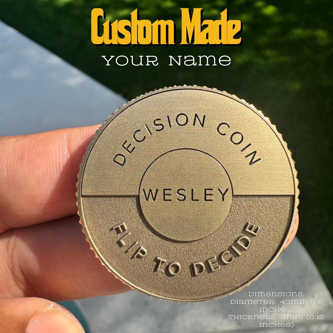 Decision Coin - Custom Engraved Brass Coin - Couples Flip Coin - Gifts ...