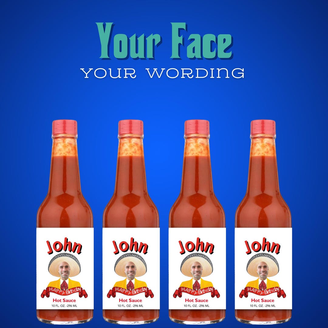 Custom Hot Sauce Label. Personalized Photo Hot Sauce Labels, Custom ...