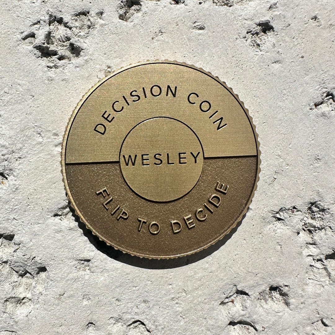 Personalized Decision Coin - Custom Engraved Brass Coin - Couples Flip ...