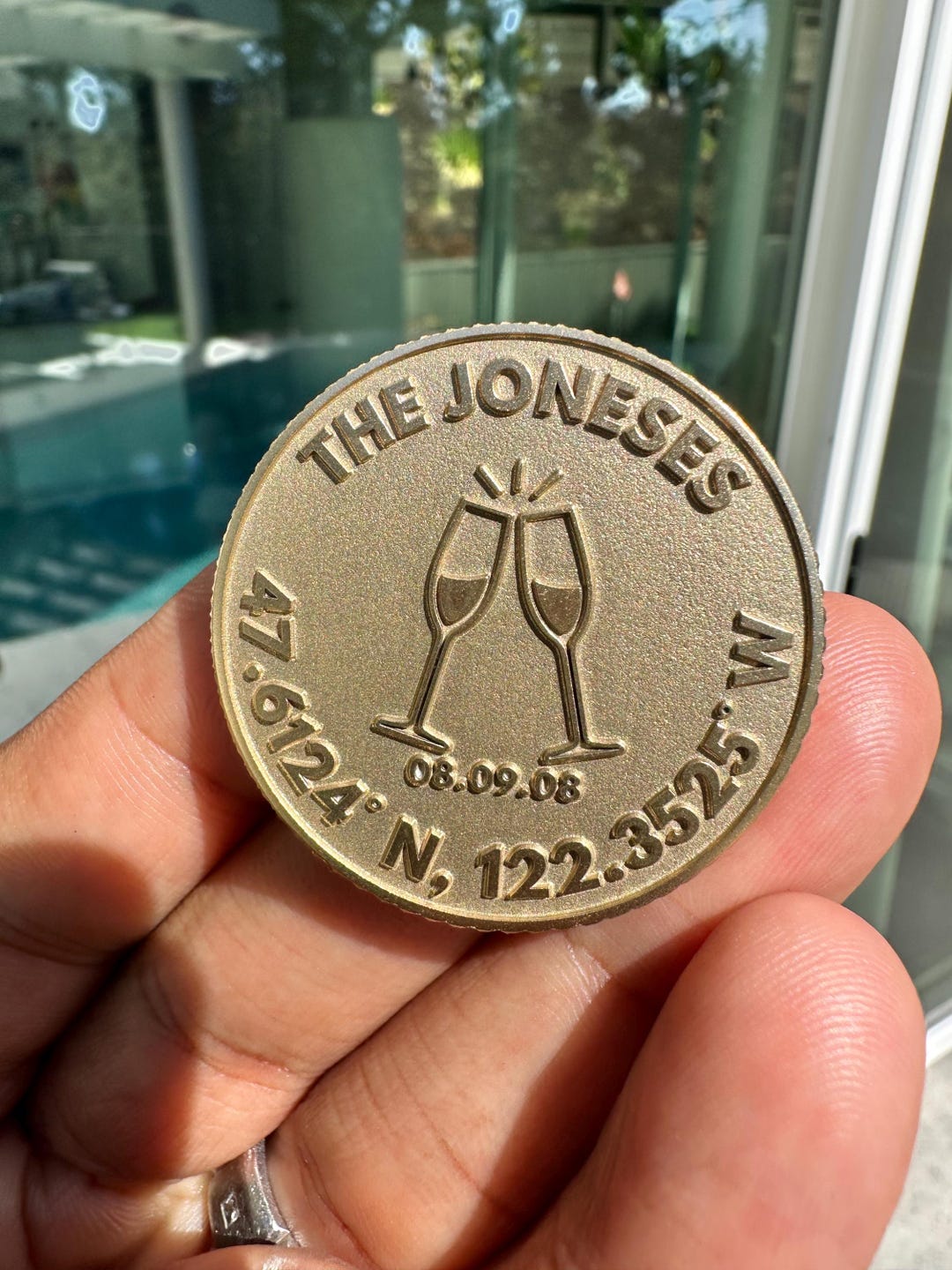 Wedding Coin Custom Engraved Brass Wedding Coin Anniversary Gift ...