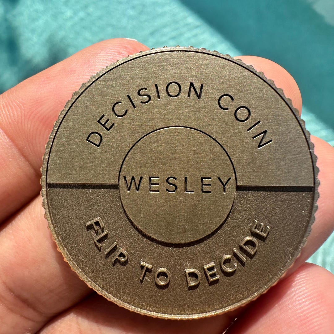 Custom Engraved Brass Decision Coin - Couples Gift - Etsy