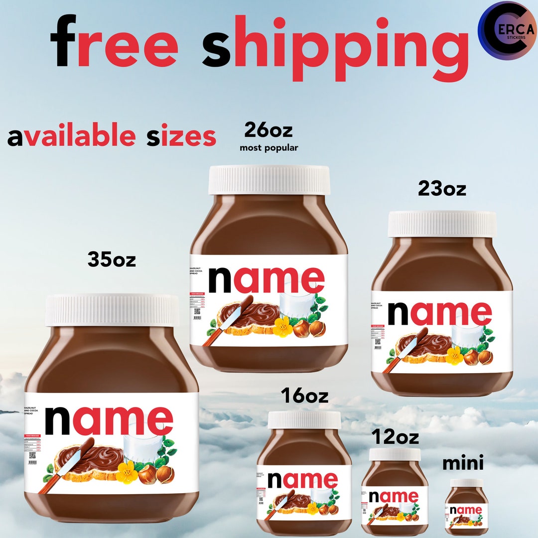 Printed Nutella Label Free Shipping Nutella Personalized Personalized ...