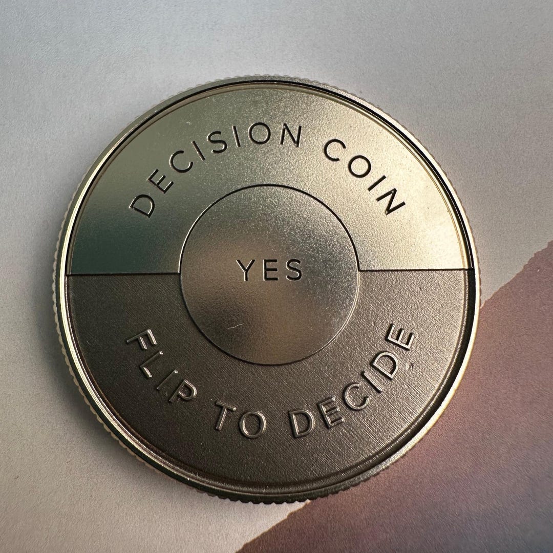 Engraved Brass Decision Coin - Yes No Flip Coin, Anniversary Gift - Etsy