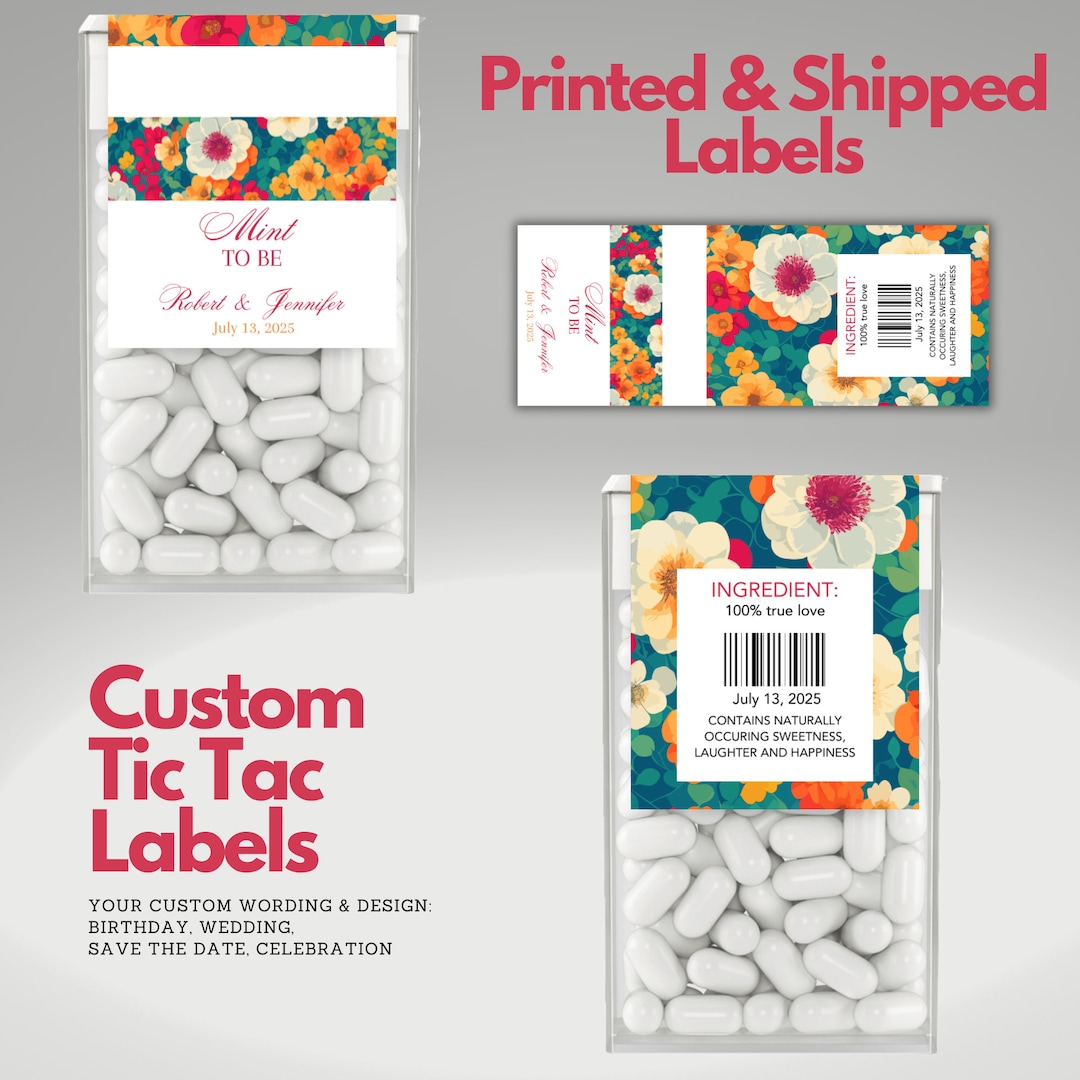 Custom Tic Tac Label - Wedding Favors - Personalized Tic Tac Labels ...