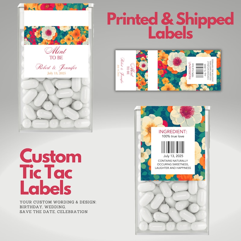 Tic Tac Label - Etsy