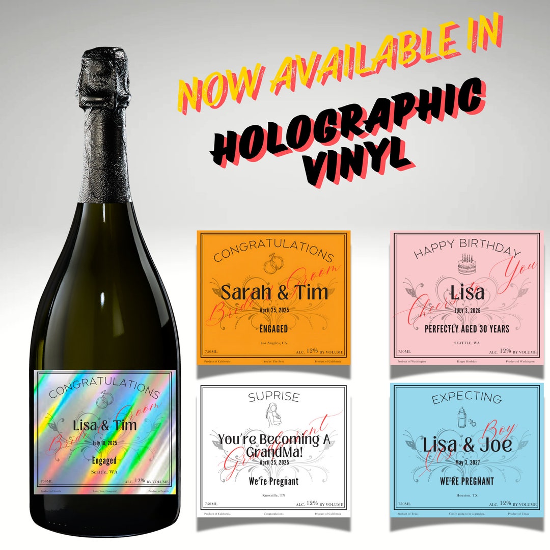 Custom Champagne Bottle Label, Bachelorette Wine Label, Custom Bridal ...