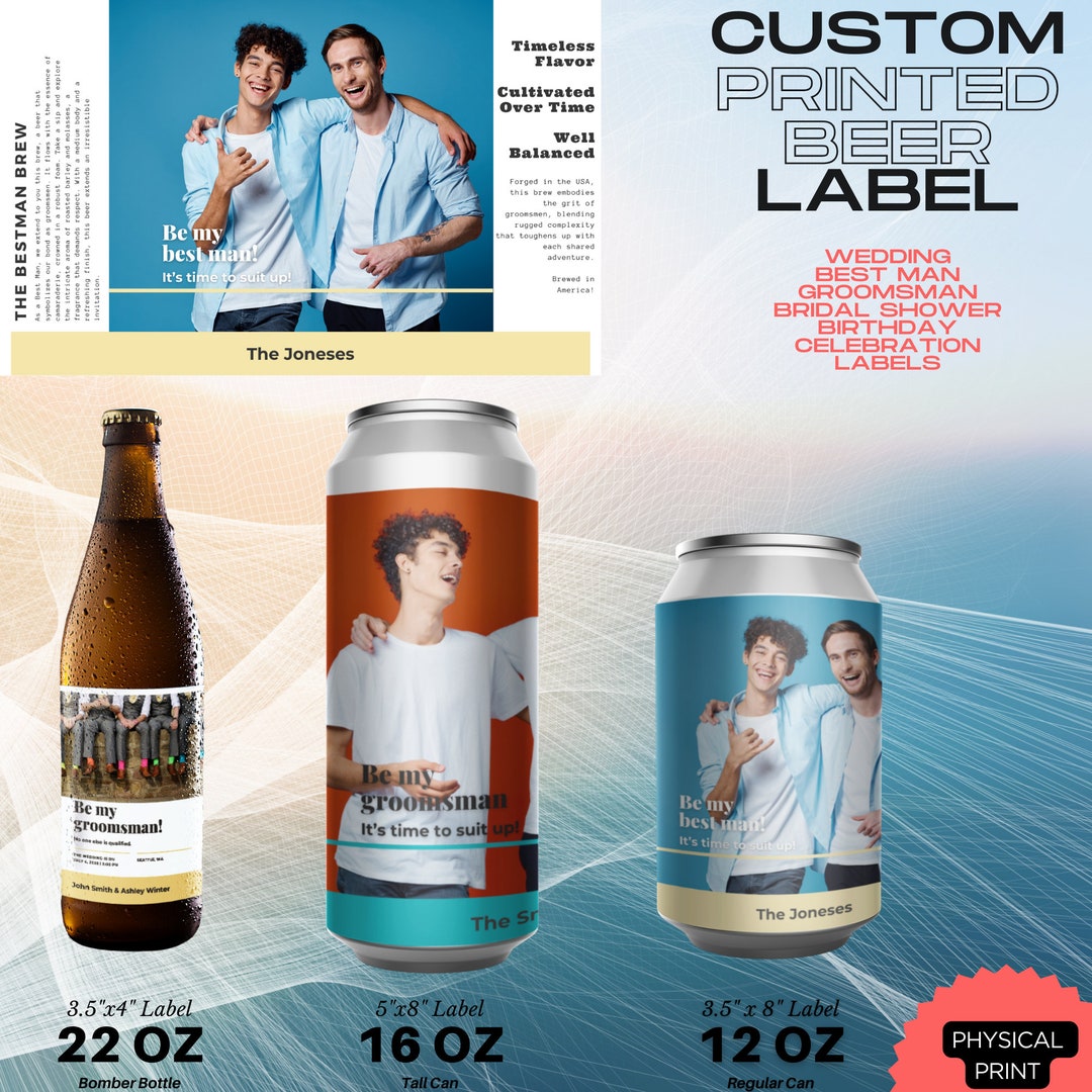 Custom Beer Can Labels Bachelor Gift Custom Beer Label Photo Beer Label Personalized Beer Labels ...