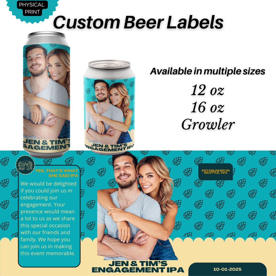 Personalized Beer Can Labels: Custom Party Favors - Etsy